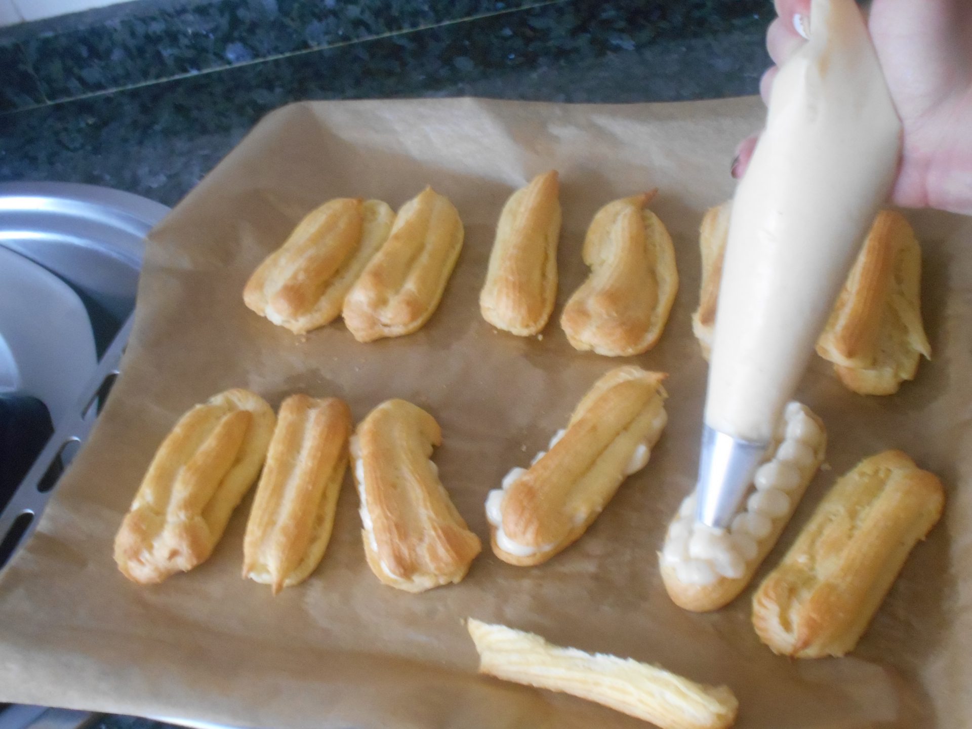 48º receta PALO CATALÁN DE CREMA - ÉCLAIRS DE CREMA — MAYTE EN LA COCINA