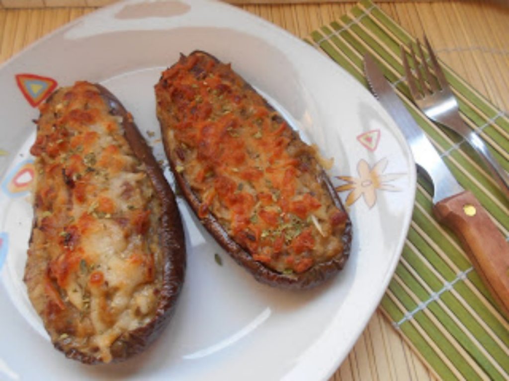 518° receta: BERENJENAS RELLENAS DE BACON Y CALABACIN — MAYTE EN LA COCINA